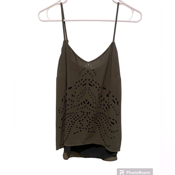 2B Bebe | Tops | 2b Bebe Spaghetti Strap Top Army Green With Black ...